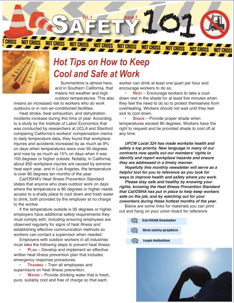 Safety 101 Newsletter-May 2023 - UFCW 324