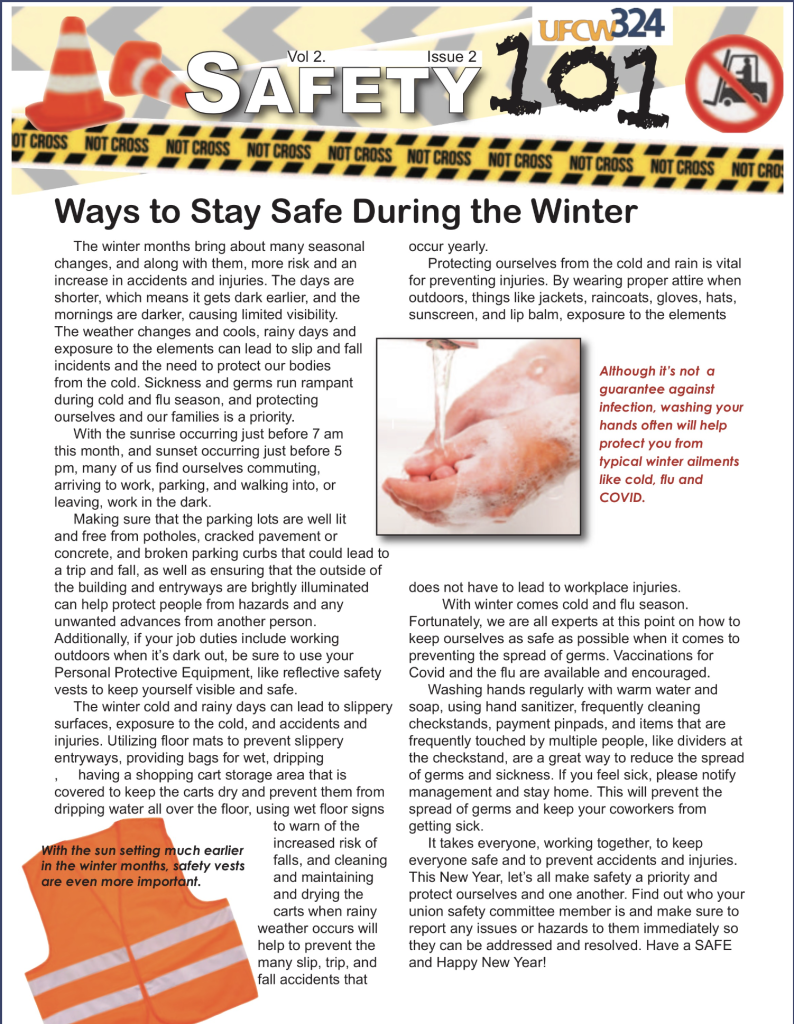 Safety 101 Newsletter-January 2024 - UFCW 324